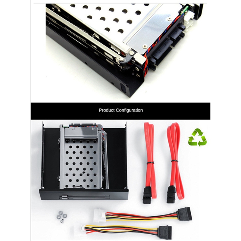 (REJY) Dual Bay SATA2 Hard Drive HDD SSD Tray Internal Mobile Rack ...