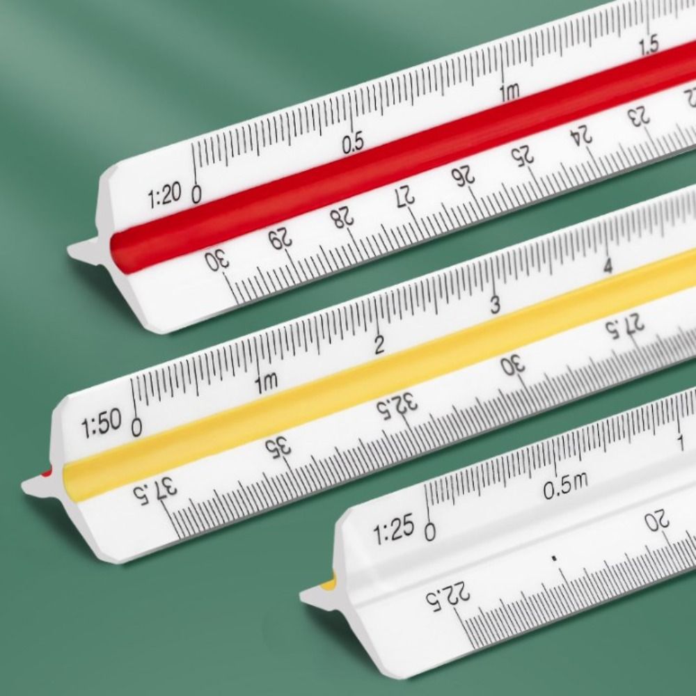 Stationery 30cm Triangular Scale Ruler Technical Measuring Drawing ...