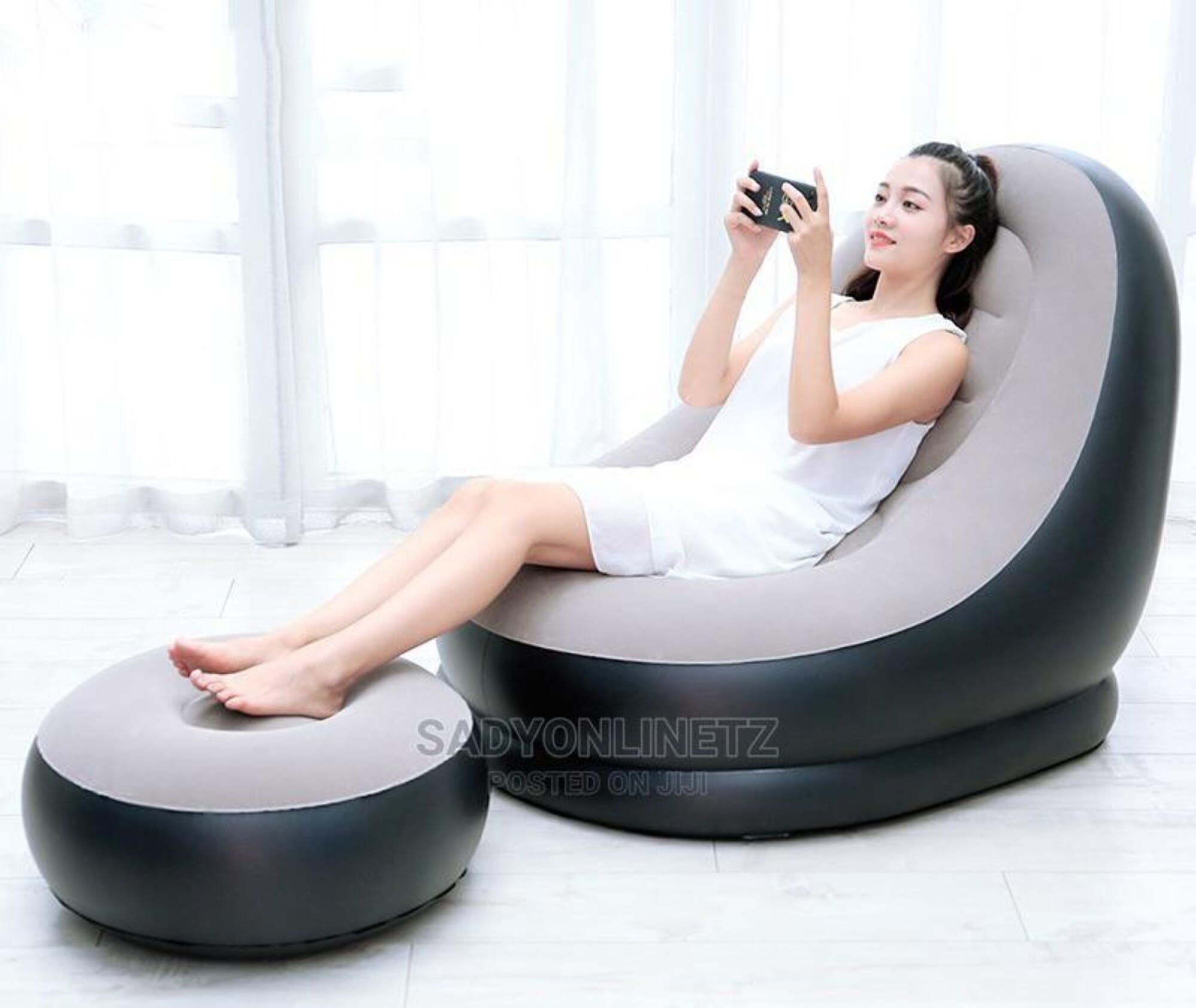 Air Sofa 2-in-1 Chanodug Ultra Lounge – Inflatable Sofa Chair with Ottoman | Portable ...
