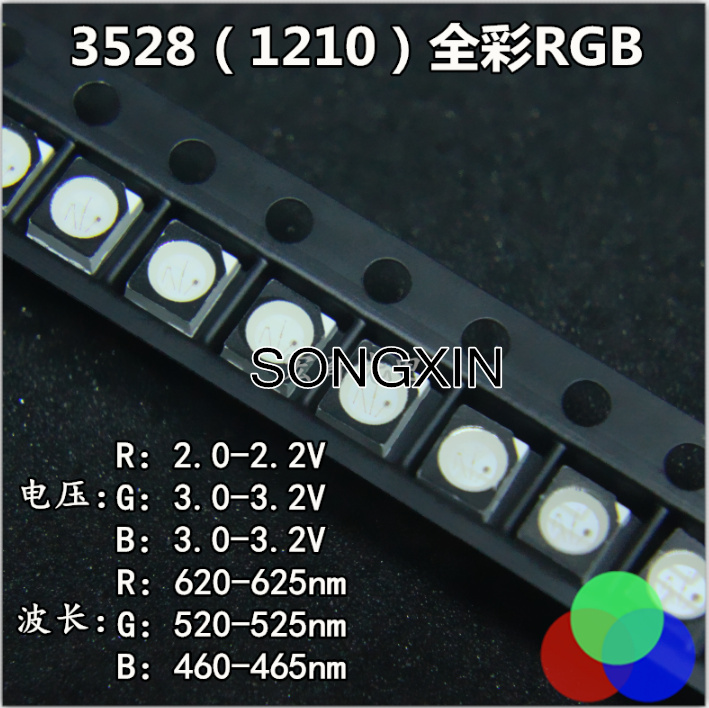 【41702198】1000pcs 3528 RGB POWER TOP 1210 3528 SMD PLCC-4 LED Common ...