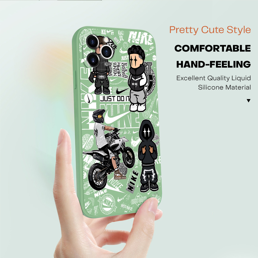 BILI for Redmi A1 A2 Back Cover Sports Trend Brand for Boys Girls Multicolor Liquid Silicone ...