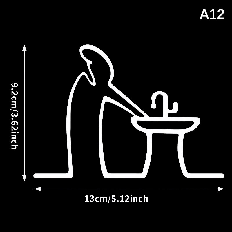 La Linea Line Art Wall Sticker Minimalist Self-Adhesive Waterproof ...