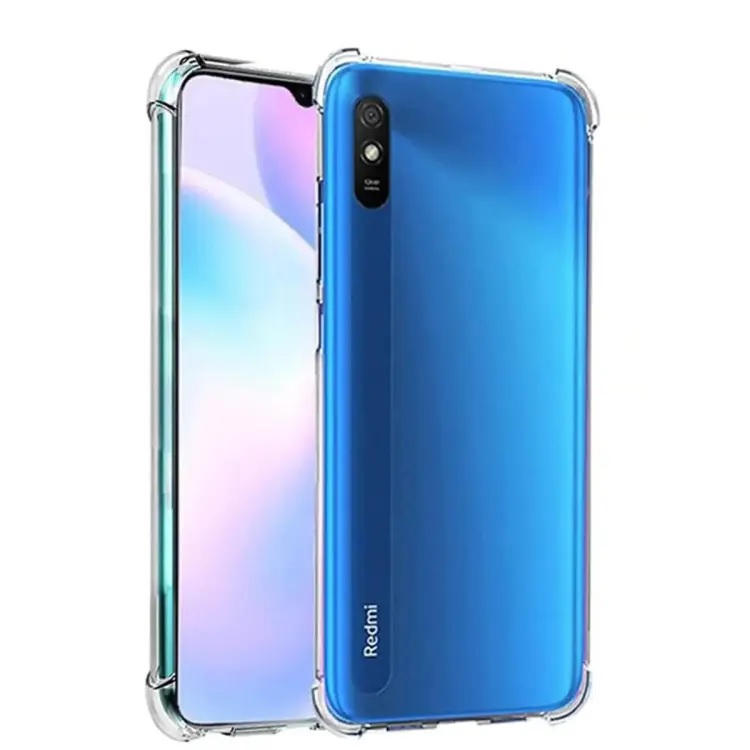 Redmi 9A Anti Shock Corner Bumper 1.5mm Soft Transparent Jelly Cover ...