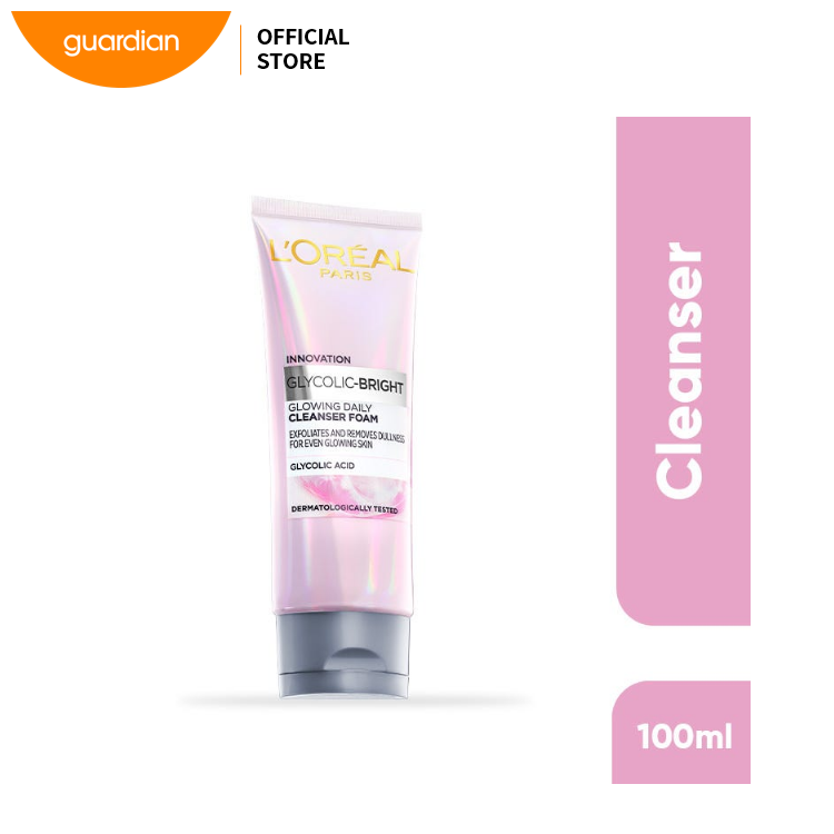 L'Oreal Paris Glycolic-Bright Glowing Daily Cleanser Foam 100ml | Lazada