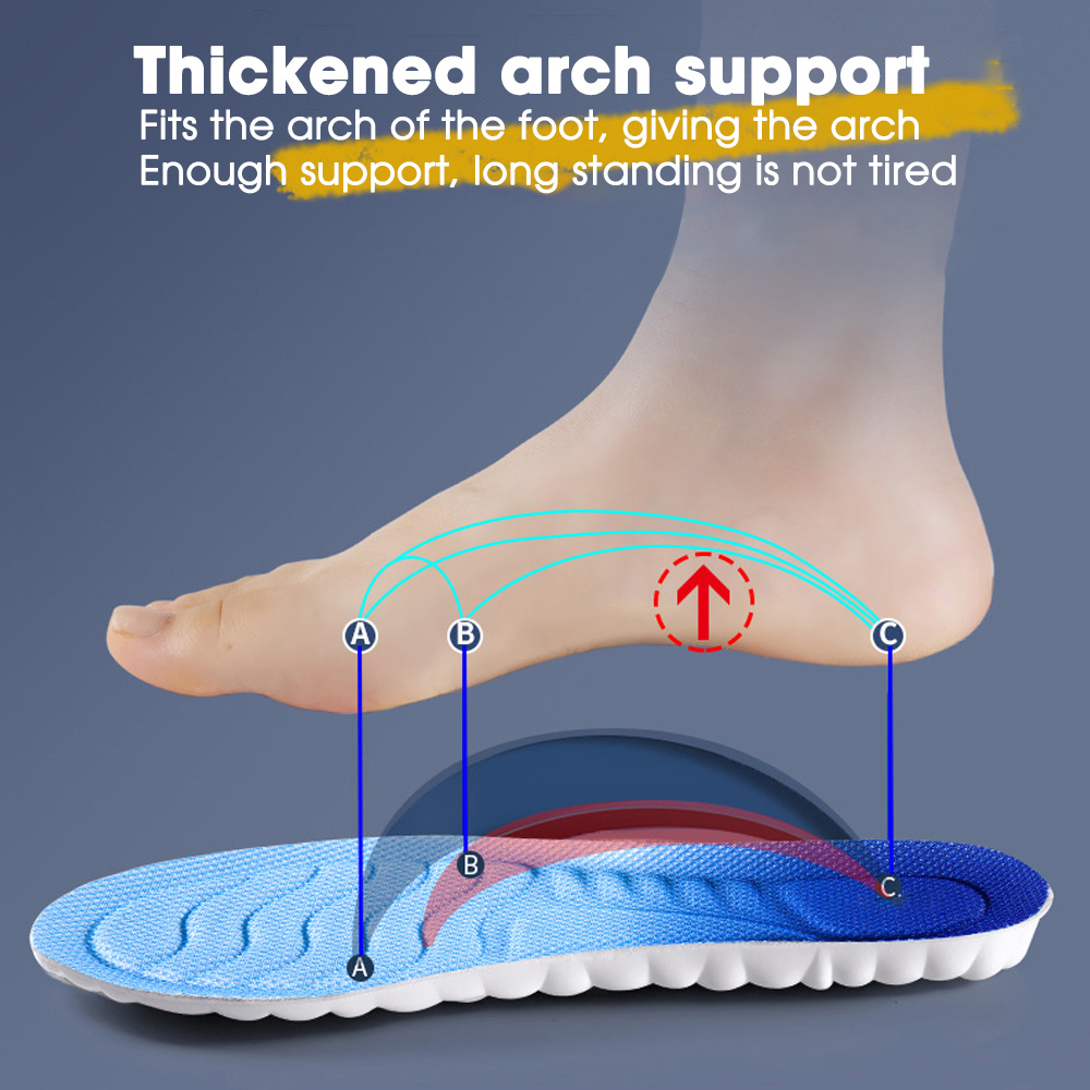 4D Orthopedic Sport Insoles Soft Breathable High-elasticity Shock ...