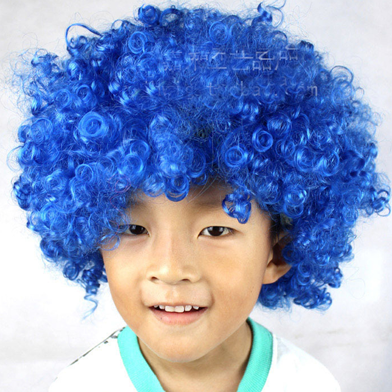 Children Adult Clown Wig Round Explosion Hair Hat Party Accessories ...