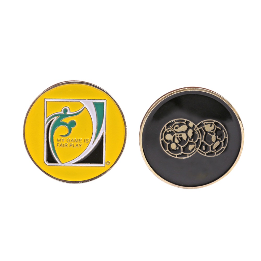 Kids Adults Football Pattern Side Toss Coin Double Sided Metal Alloy ...