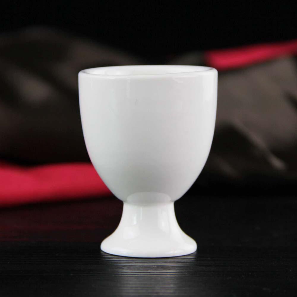 【TrendGlobe】4pcs Restaurant hotel porcelain egg holder for modern home ceramic white egg cup egg ...