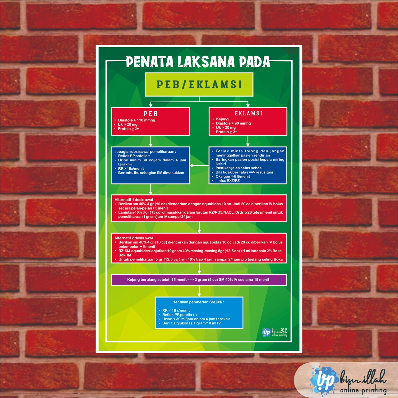 Poster Kebidanan Penata Laksana PEB Eklamsi | Lazada Indonesia