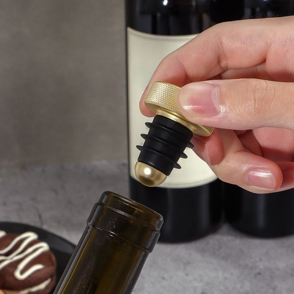 Airtight Seal Reusable Stopper Zinc Alloy Silicone Bottle Stopper Bar ...