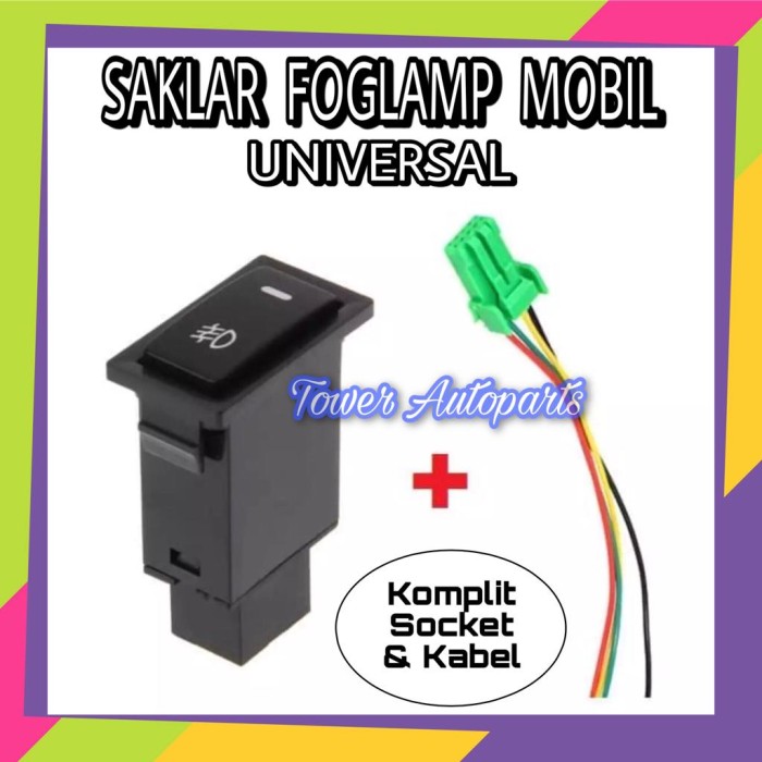 Switch / Saklar Lampu Foglamp Mobil On Off Komplit Socket & Kabel ...