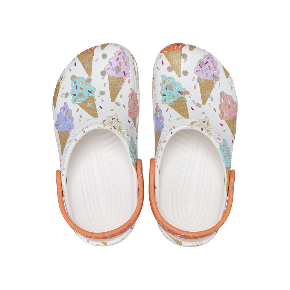 Giày Clog Trẻ Em Crocs Classic Ice Cream Graphic - White - MixASale