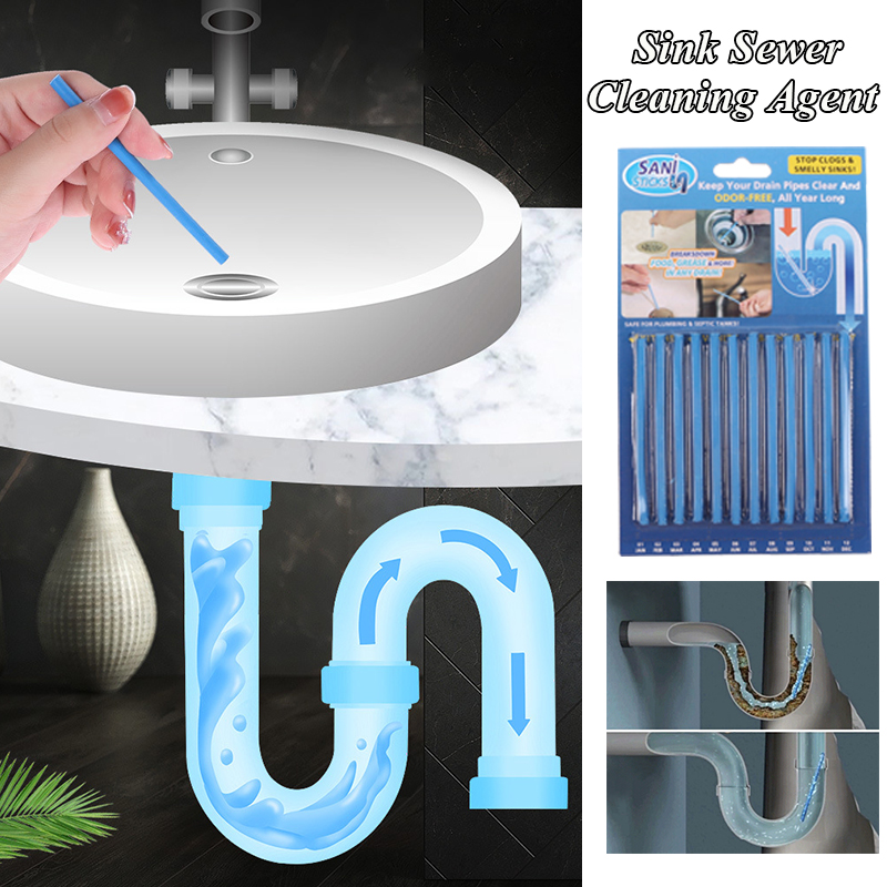 12pc/set Cleaing Sticks Drain Cleaner Sewer Cleaning Rod Home Cleaning ...