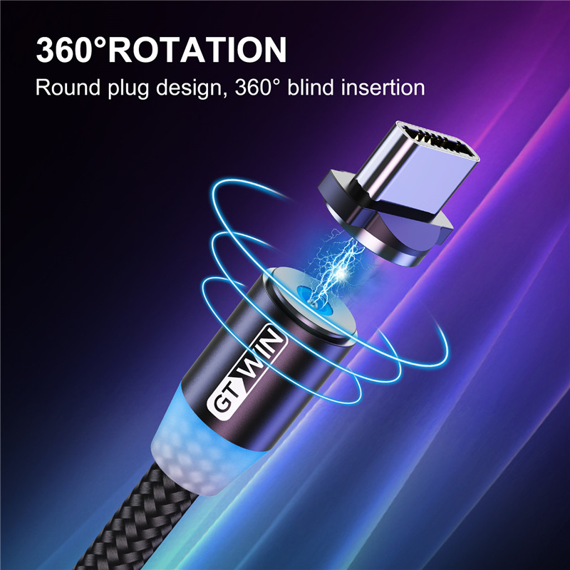 LED Magnetic Cable Fast Charging USB Type C Cable Magnet Charger USB C ...