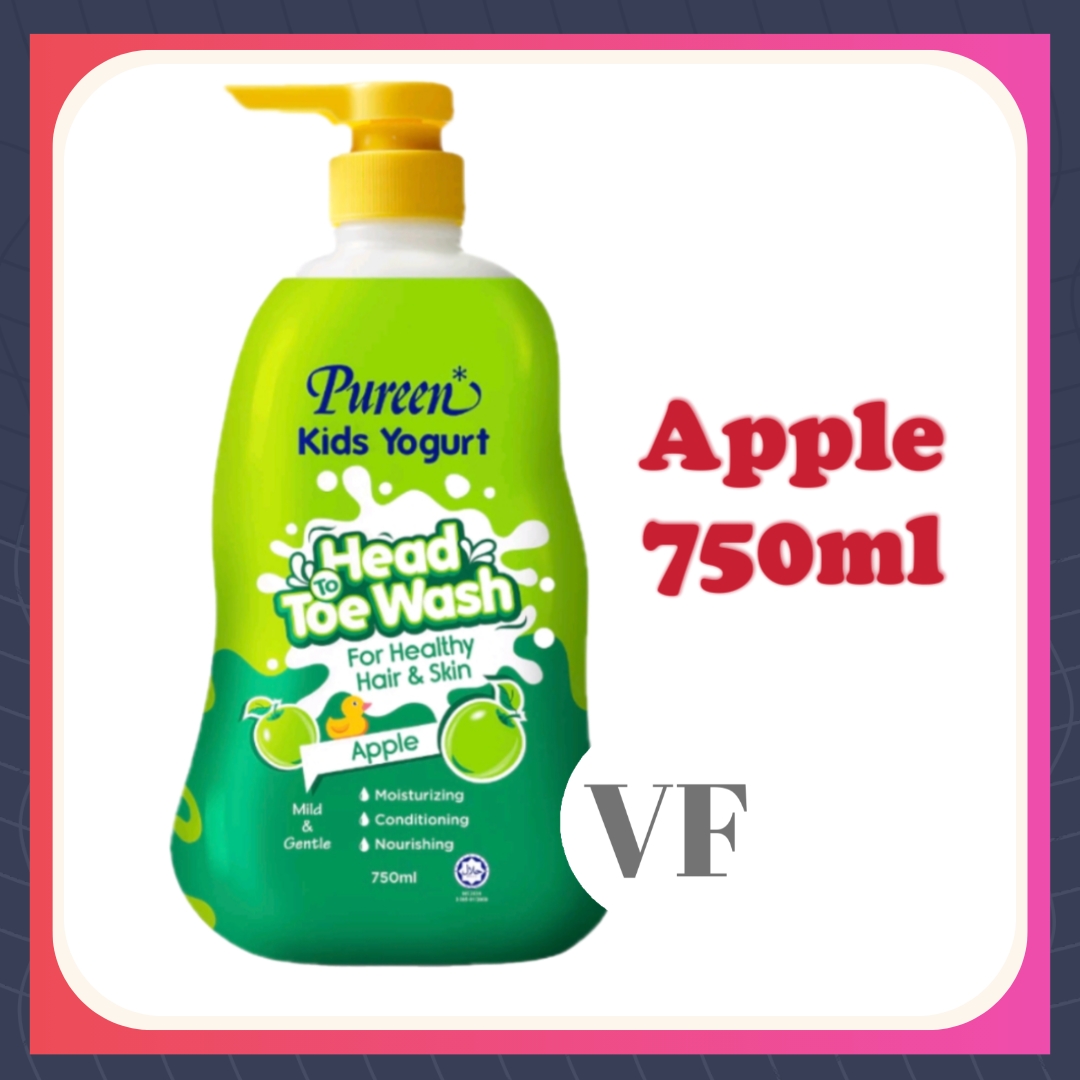 Pureen Kids Yogurt Head To Toe Wash - Bubble Gum, Apple, Raspberry ...