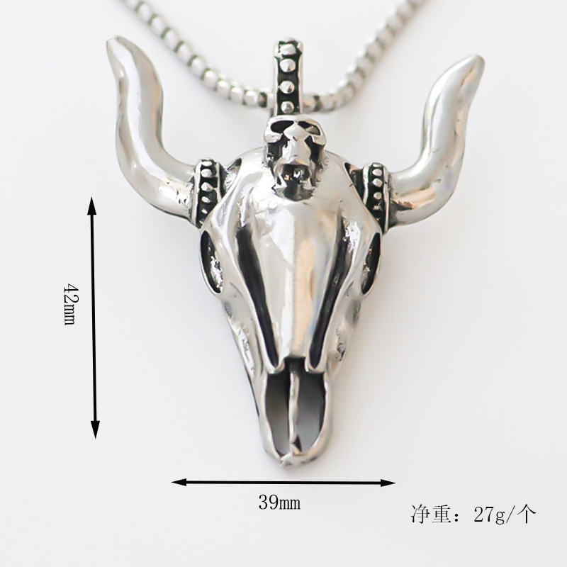 Niutou Pendant Men's Trendy Cool Metal Alloy Necklace Fashion Wear Item ...