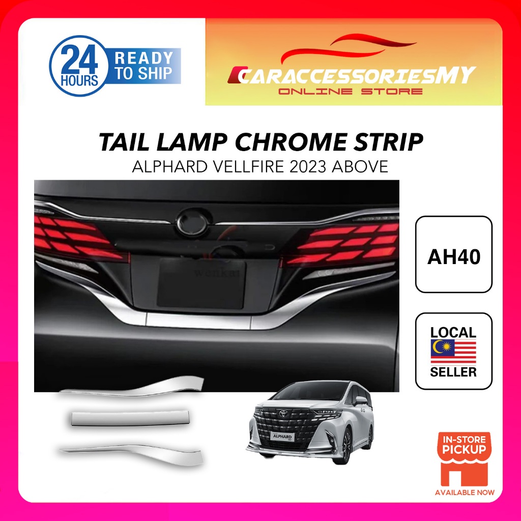 Toyota Alphard Vellfire AH40 Rear Tail lamp light chrome strip cover ...