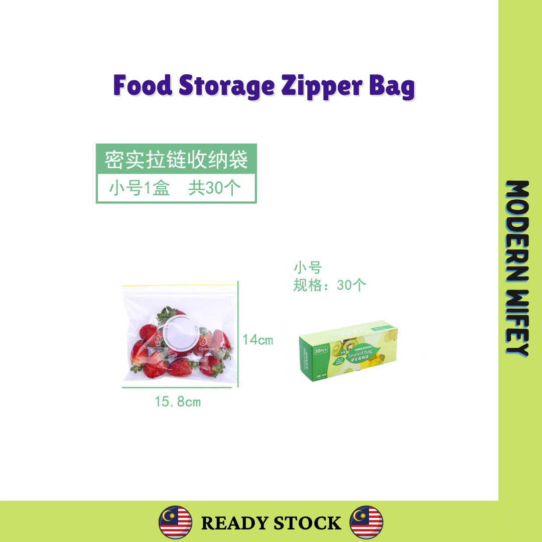 Ready Stock Zipper Lock Bag Food Storage Sealed Transparent Plastic Bag ...