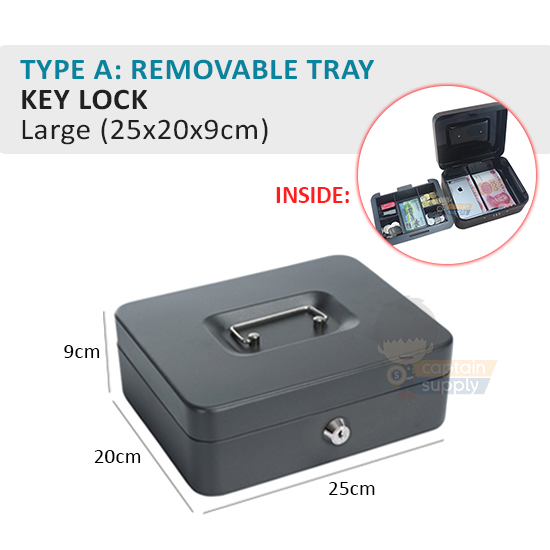 (SG Seller) ★ Key Lock / Passcode Lock Cash Box ★ Password Combination ...