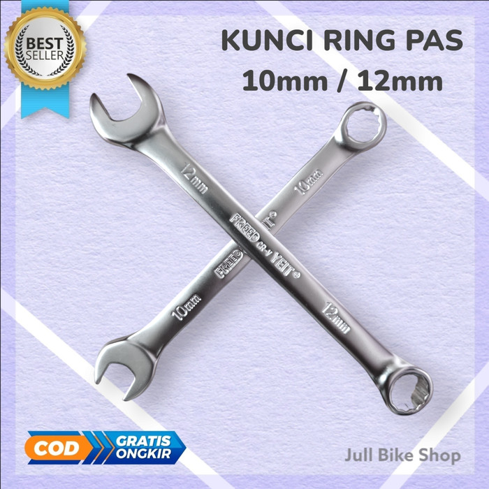Kunci Ring pas 10 12 mm FREED kuat tebal 10mm atau 12mm pass | Lazada ...