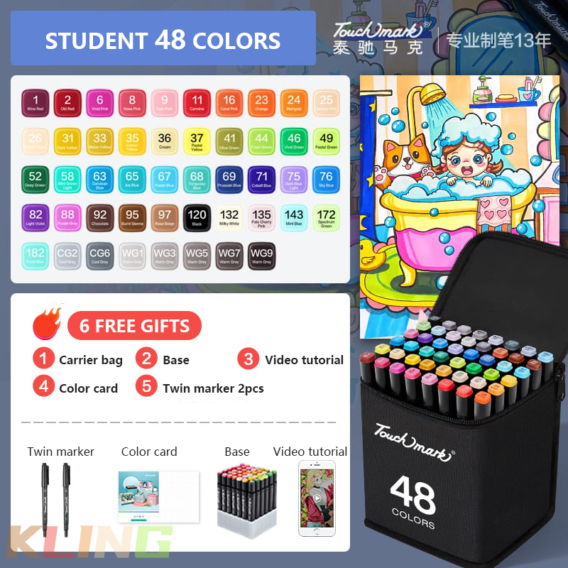 Original Touch Mark Dual Head Marker Pen Set for Art Craft Color Manga ...
