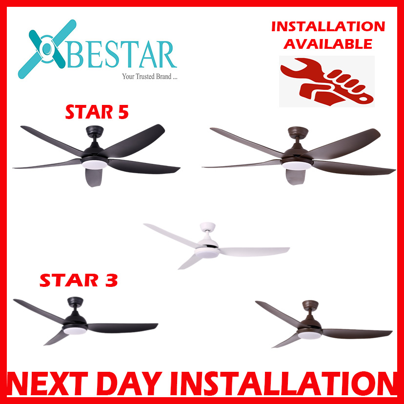 BESTAR STAR 3 / 5 SERIES DC Ceiling Fan With 24W LED Light And Remote ...