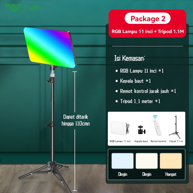 TNW Lampu RGB Lampu Foto Led RGB Lampu Lighting HP Kamera Lighting ...