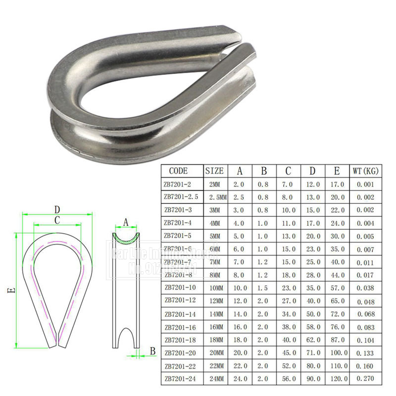 Boat Accessories Stainless Steel Wire Rope Protection Clamps 2.5/2/3/4 ...