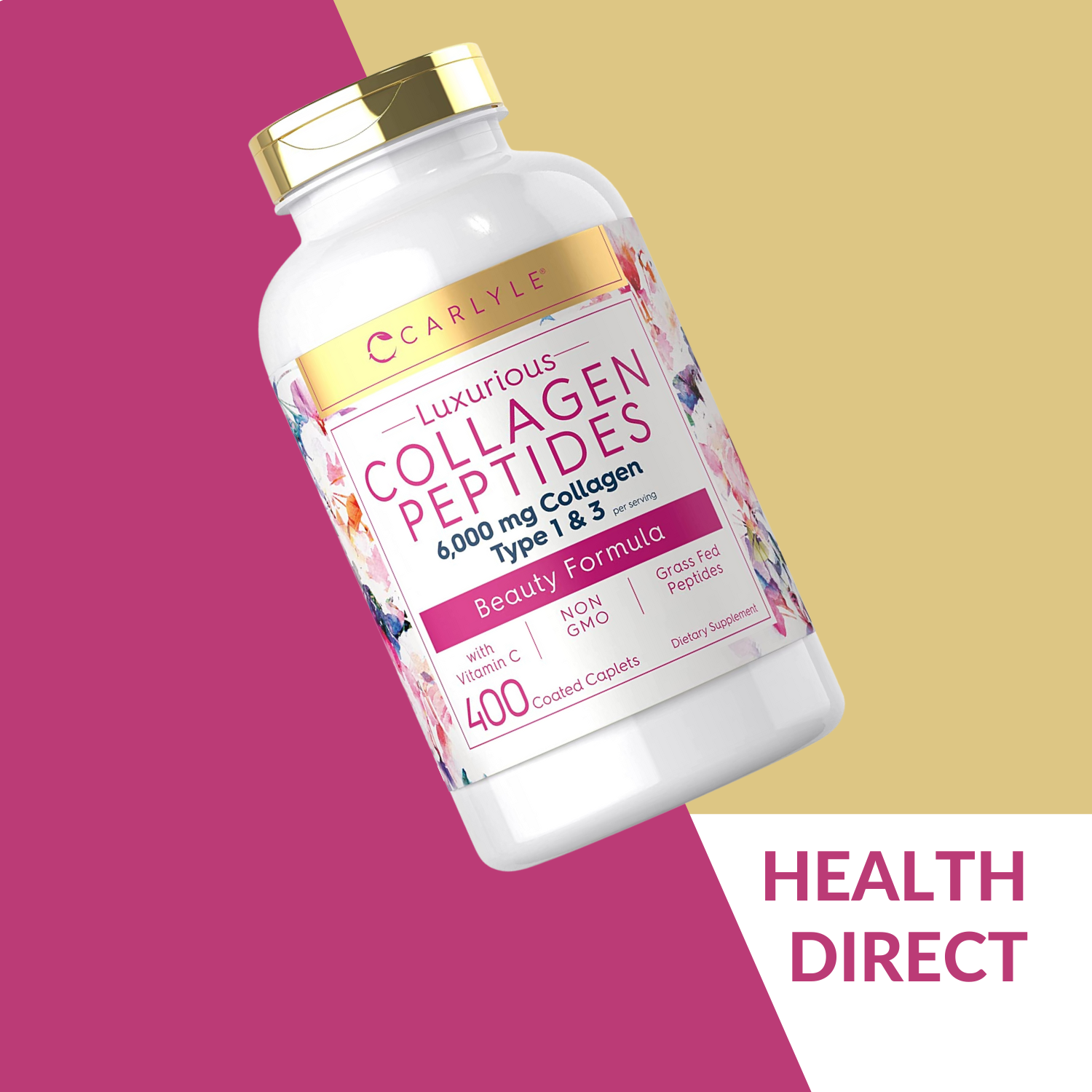 Carlyle Collagen Peptides 6,000mg Collagen Type 1 & 3 per Serving 400 ...