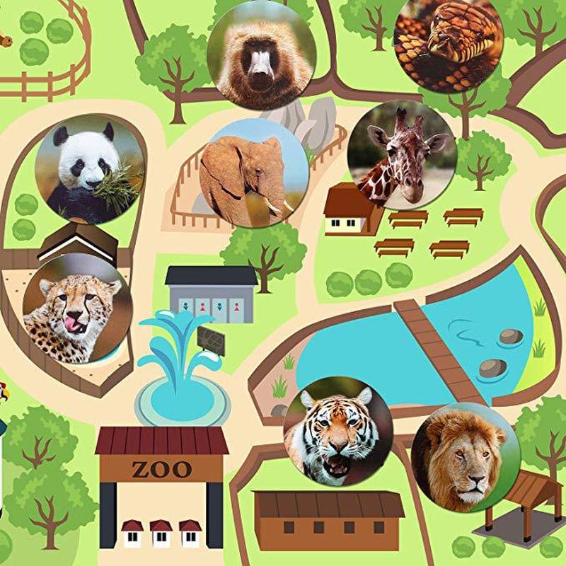 【Exclusive Offer】500 Pcs/roll zoo Animals cartoon Stickers for kids ...
