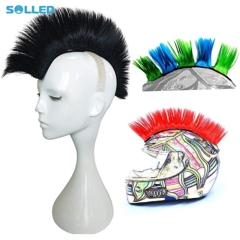 Helmet Hawks Cockscomb Wig Decoration Adhesive Motorcycle Helmet Wig ...