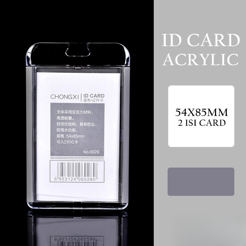 Kartu Identitas Warna Transparan/Holder Id Card Acrylic Id Card 2 sisi ...