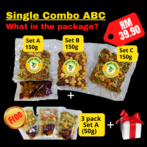 Combo Set Vacumn Pack Premium Mix Nuts and Dried Fruits Mixed Nuts ...