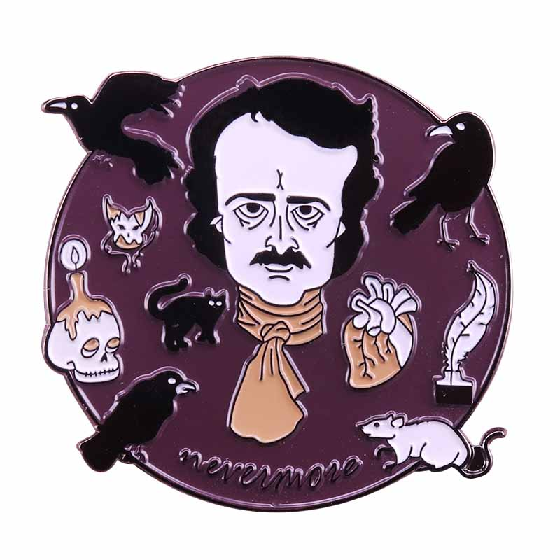 Edgar Allan Poe Lapel Pin Nevermore Raven Badge Gothic | Daraz.com.np