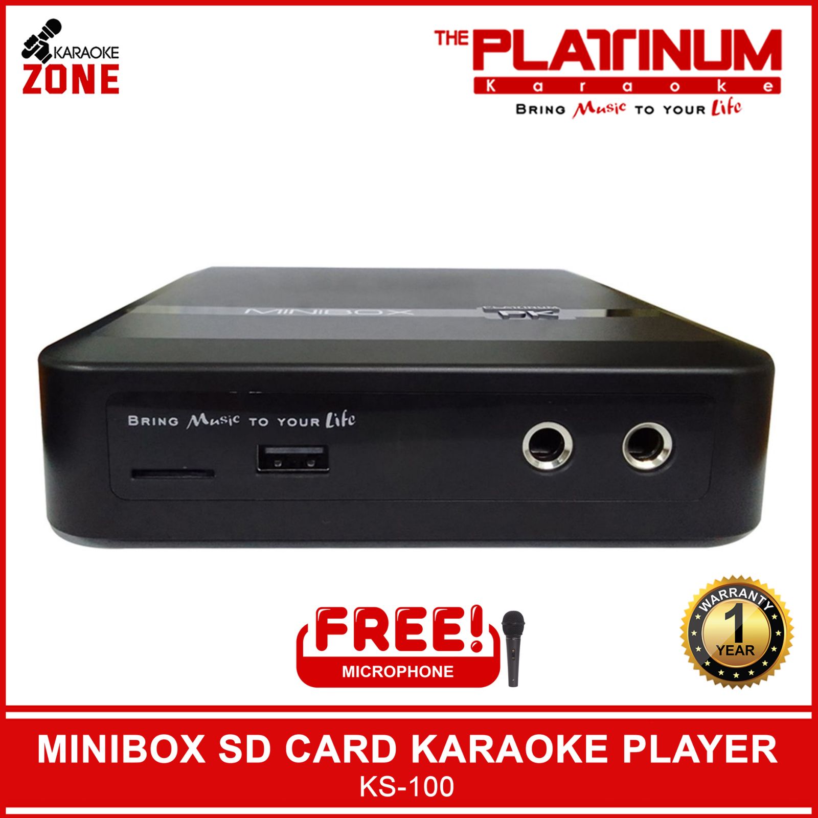 Platinum Karaoke KS 100 / Minibox with Wired Microphone / Platinum Karaoke | Lazada PH