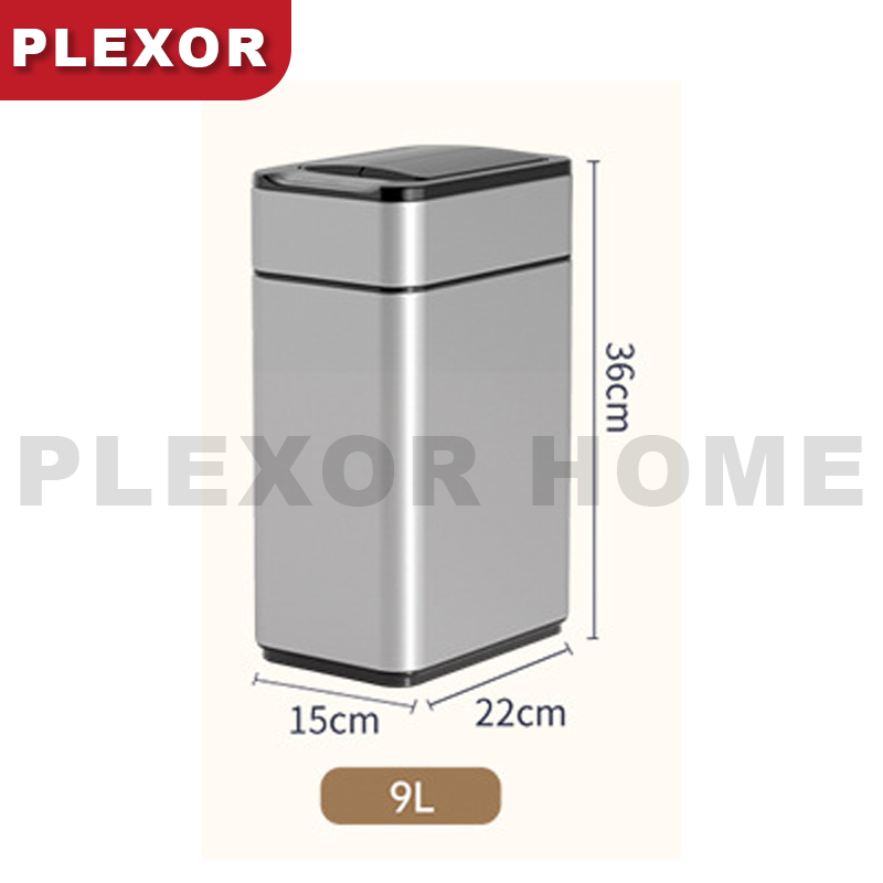Plexor 9L/15L/20L/30L Smart Motion Sensor Stainless Steel Garbage Can ...