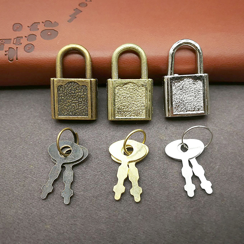 Mini Retro Padlock for Notepad Diary Small Luggage Box Lock With Keys ...