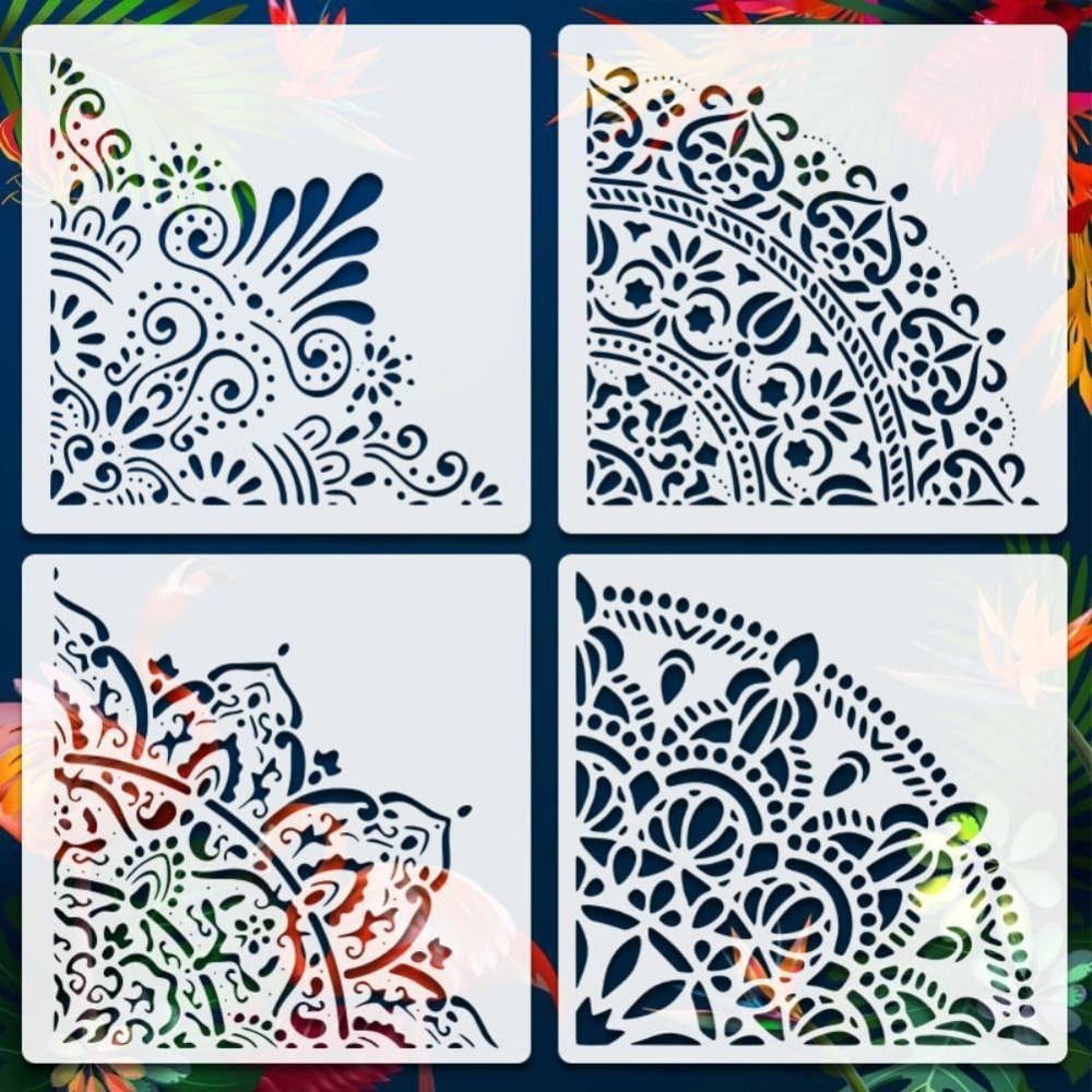 Stamping Reusable Mandala Stencil Kit Multi-Surface Ethnic Design ...