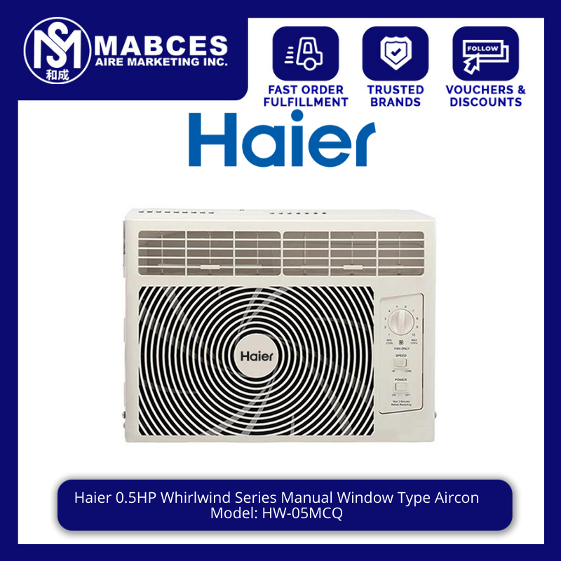 Haier 0.5HP Whirlwind Series Manual Window Type Aircon HW-05MCQ | Lazada PH