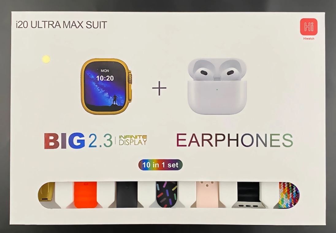 HiWatch i20 Ultra Max 49MM Smart Watch and Airpods Pro Deluxe Set for ...