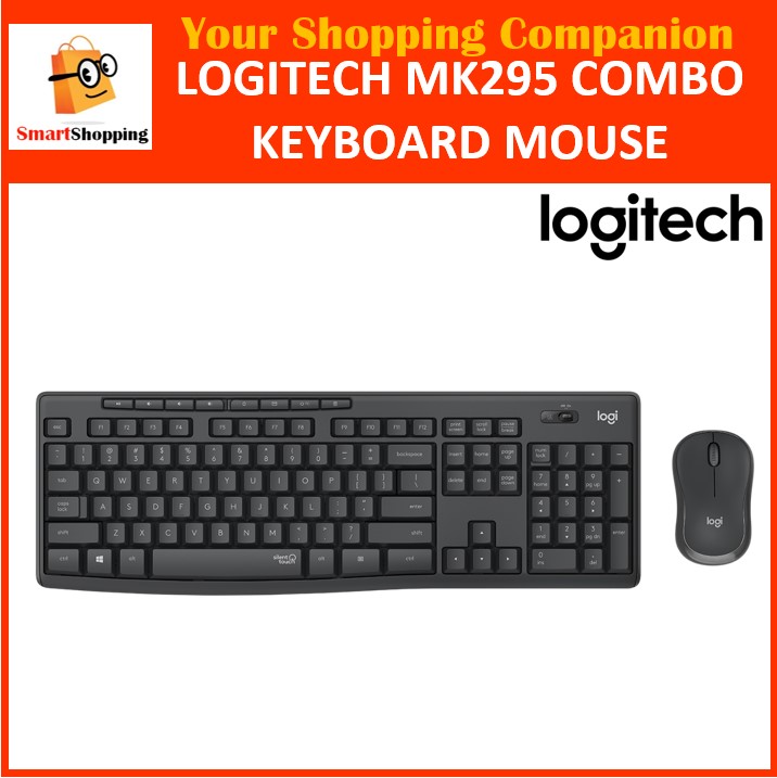 Logitech Mk295 Silent Wireless Combo Comfort Compact Mouse Full Size Keyboard Win Chrome 1 Yr