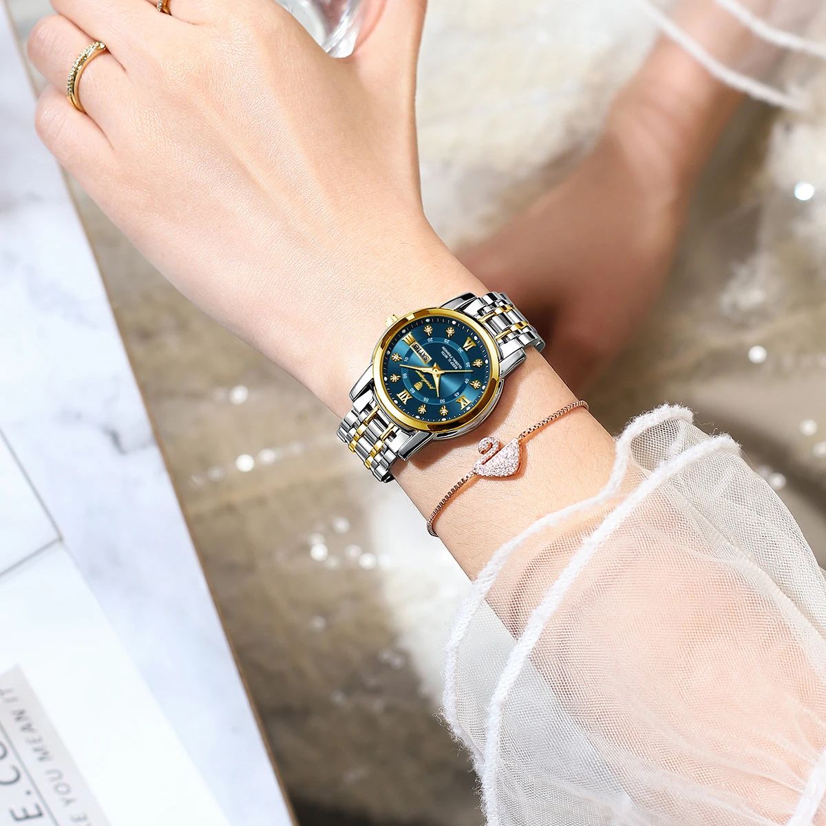 POEDAGAR Women Wristwatch Luxury Quartz Ladies Watch Waterproof ...