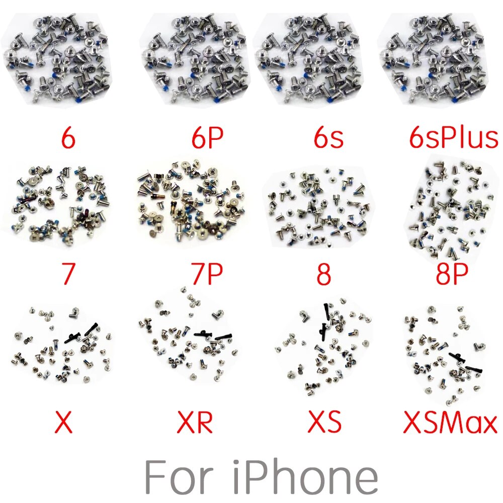 Full Screw Set For iPhone 7 7P 8 Plus X XR XS 11 12 Mini Pro Max Repair ...