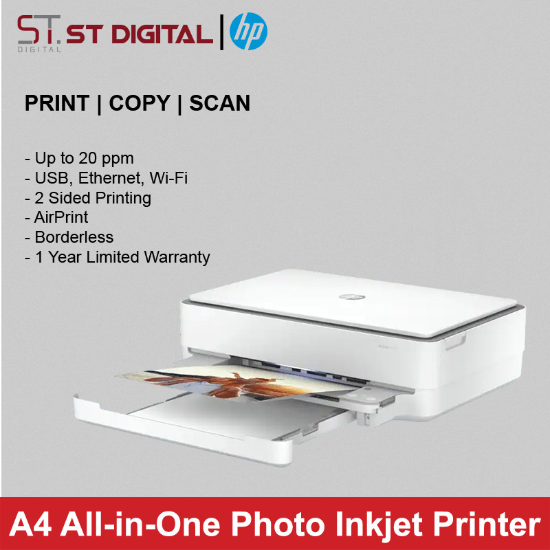 HP ENVY 6020 6020e AIO Colour Printer Print, Scan, Copy, Wireless ...