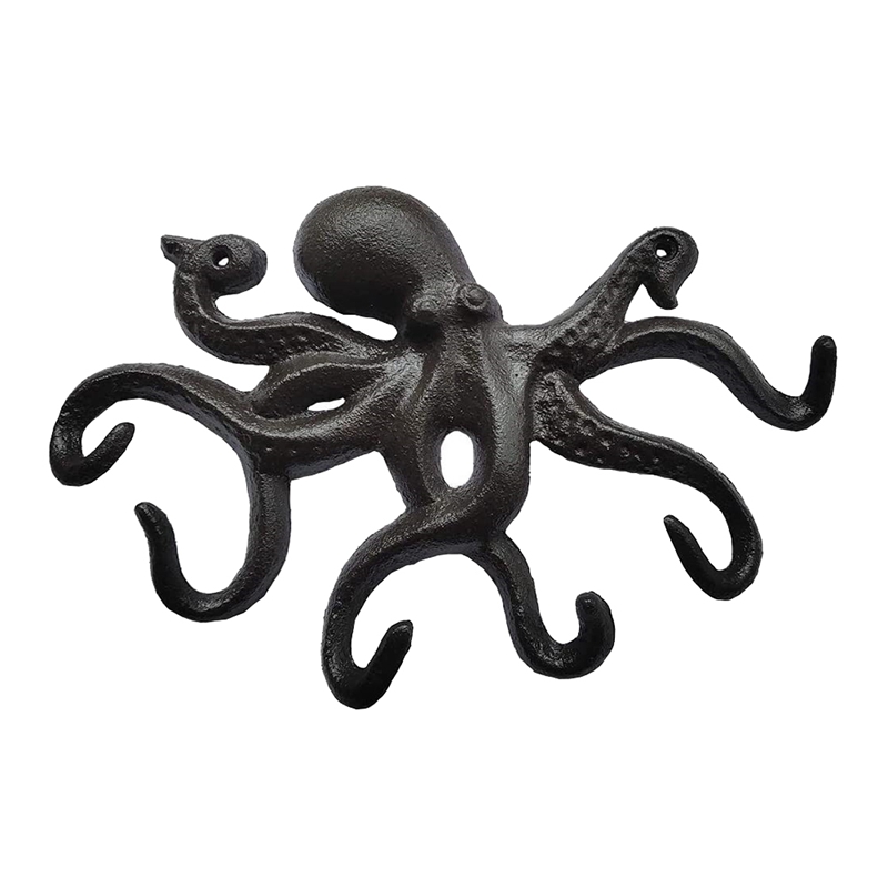 Cast Iron Octopus Key Crafts Wall Hook Clothing Hanger Octopus Hook ...