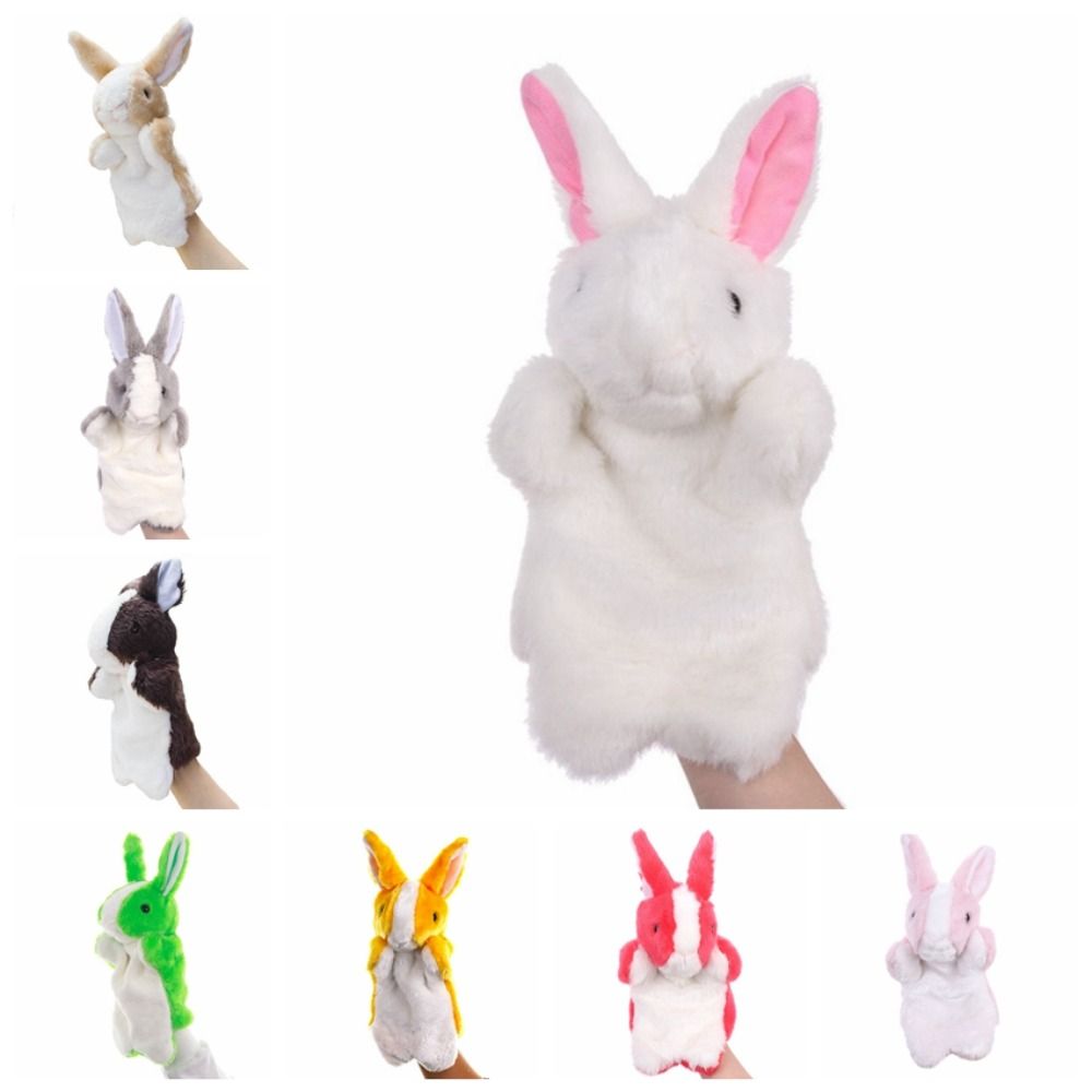 Fashion Plush Rabbit Bunny Hand Puppet Stuffed Animal Soft Cartoon ...