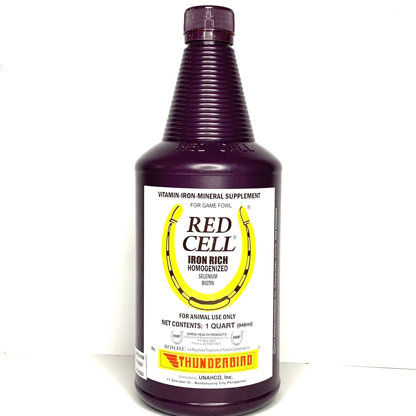 [FCR AGRIVET] Thunderbird Red Cell Iron Rich 1 Quart (946ml) Gamefowl ...