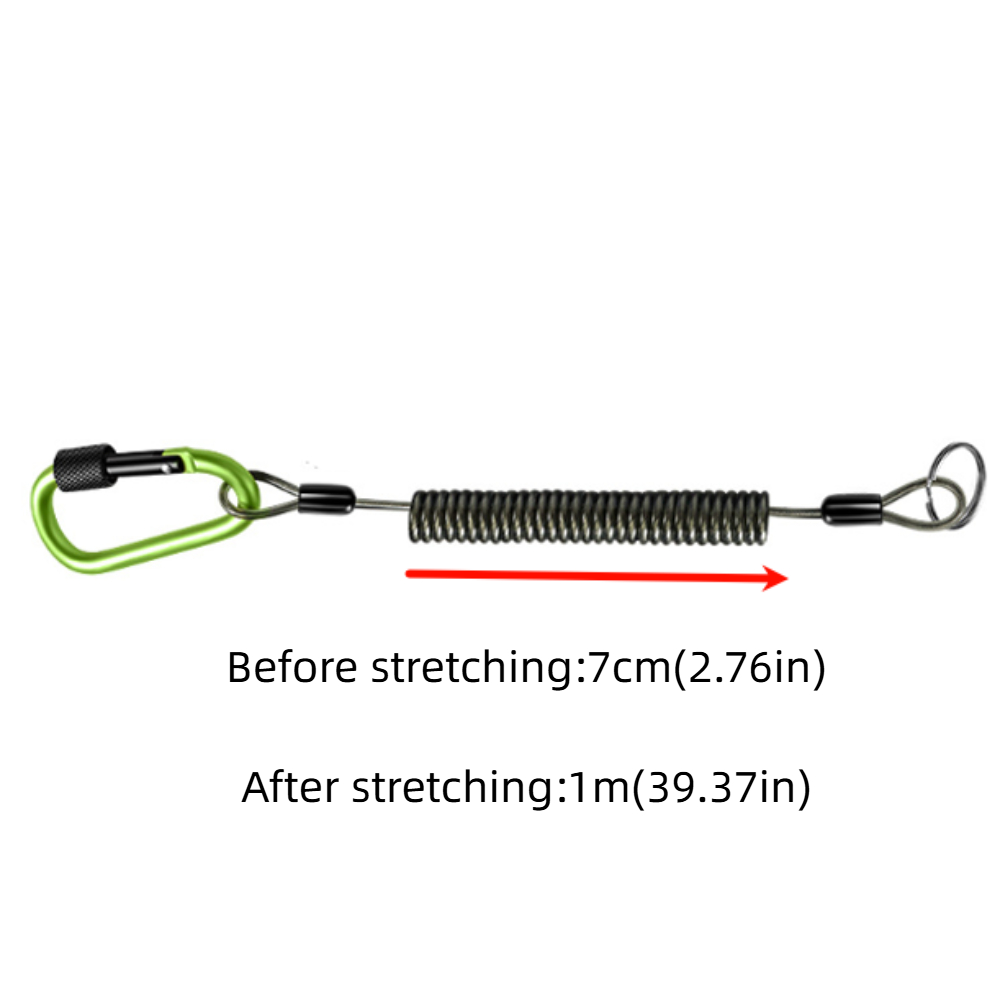 Key Lanyard Anti Loss Fishing Missed Rope Twisted Elastic Coil Climbing ...