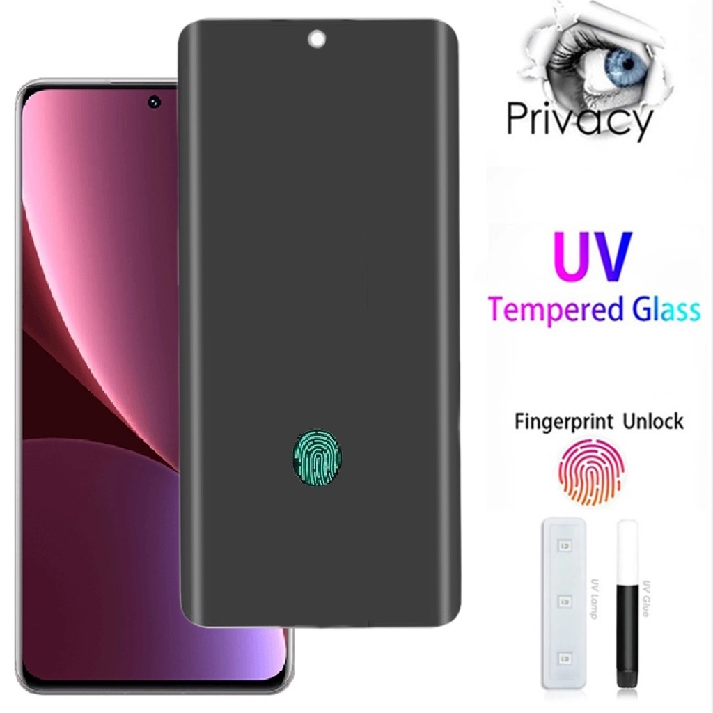 Tecno Spark 40 Pro Plus Privacy UV Tempered Glass Anti Spy Screen Protector Full Curved ...