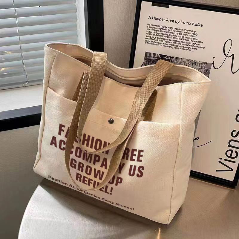 Canvas Tote Bags For Women Large Capacity Single Shoulder Bag Student ...